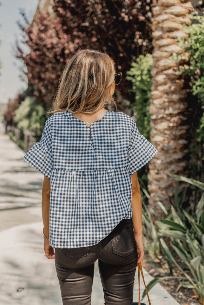 How to Make a Gingham Ruffle Sleeve Top - Merrick's Art