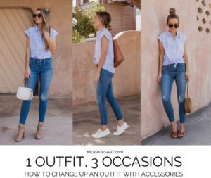 Three Ways to Wear A Simple Button Down Top - Merrick's Art