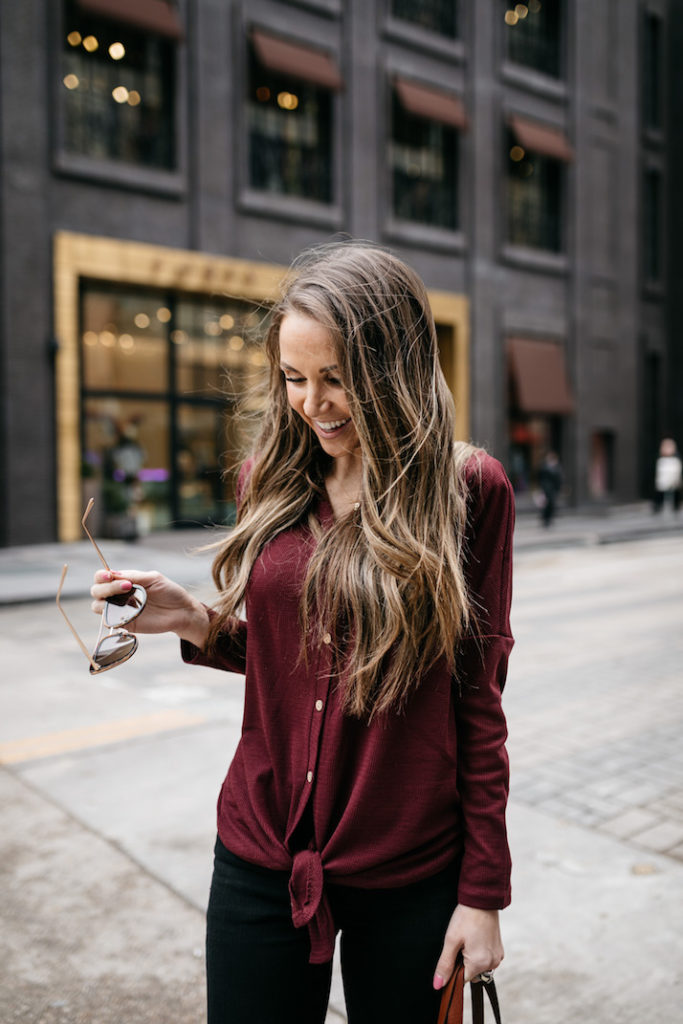 A Cute Henley Tie Top for Under $20 - Merrick's Art