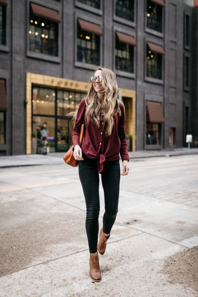 A Cute Henley Tie Top for Under $20 - Merrick's Art