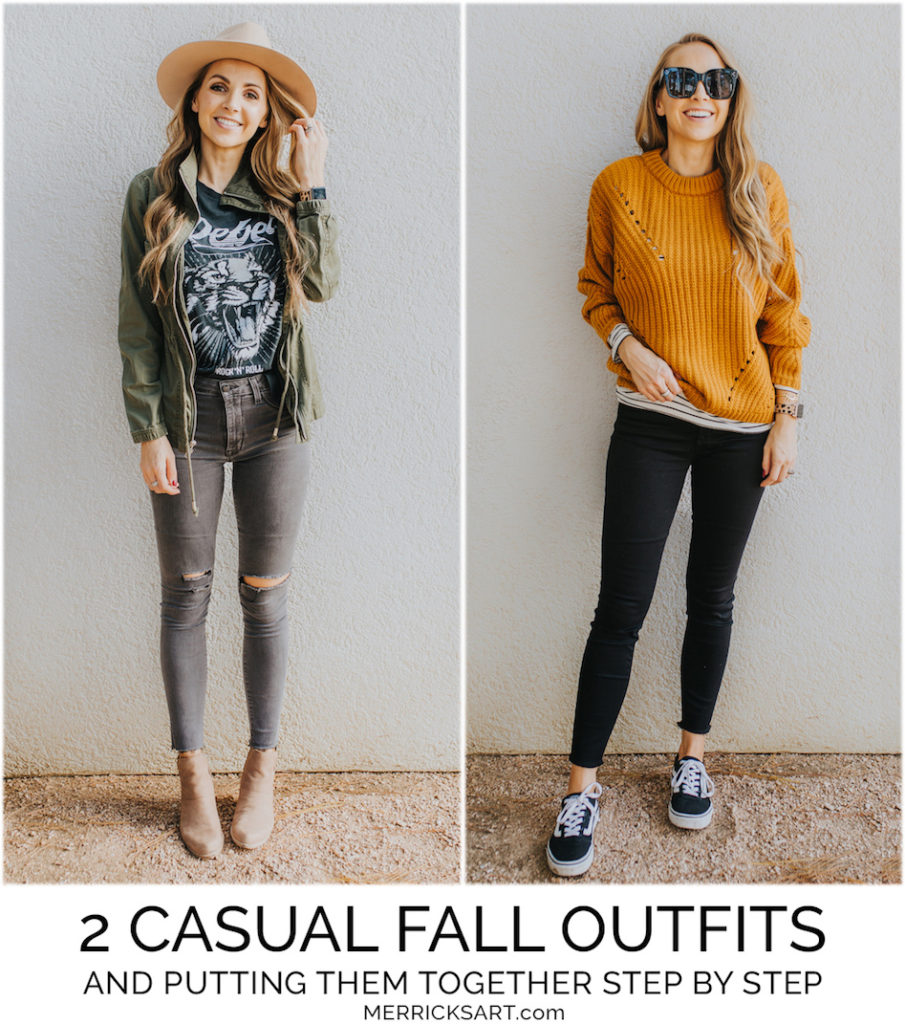 Step by Step Putting Together Two Casual Fall Outfits - Merrick's Art