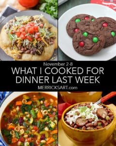 Weekly Menu, October 26 - November 1 - Merrick's Art