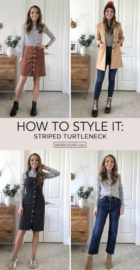 4 Ways to Wear A Striped Turtleneck - Merrick's Art