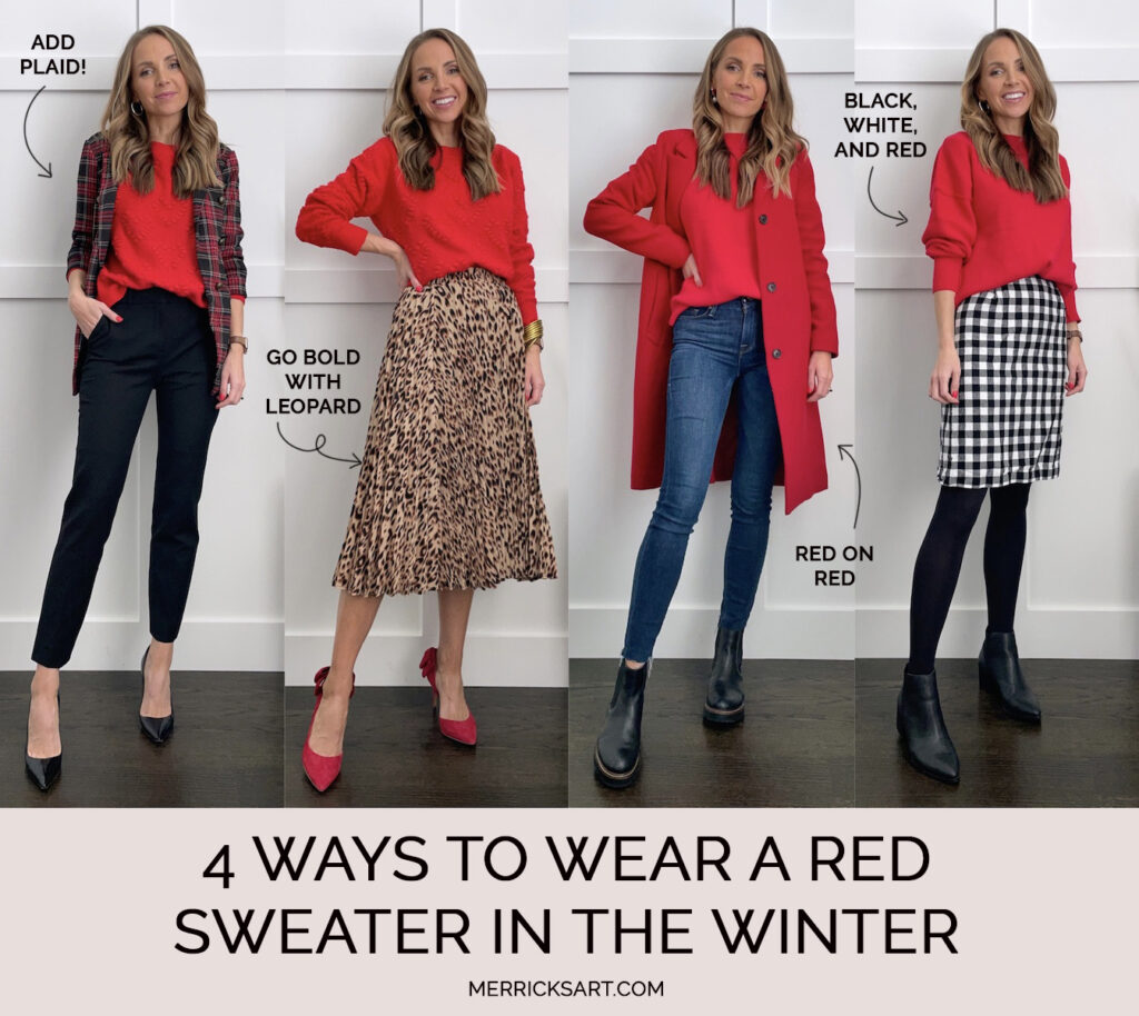 Red Sweater Outfits (4 Cute Ideas) - Merrick's Art
