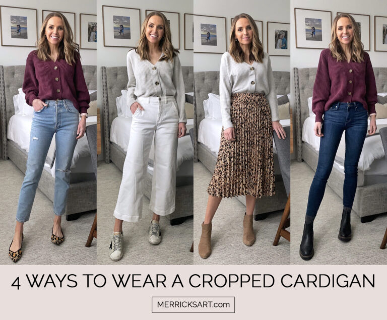 4 Cropped Cardigan Outfit Ideas - Merrick's Art