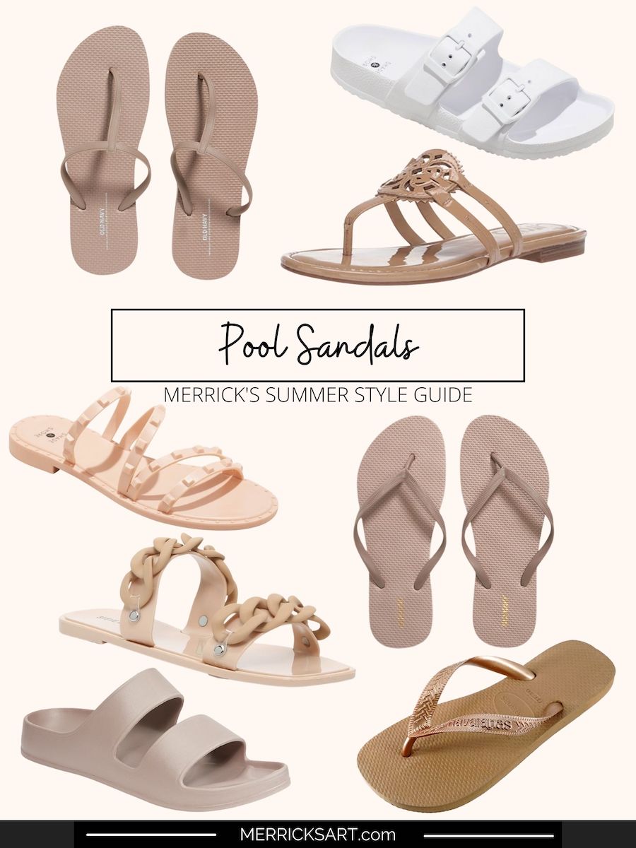 Cute Pool Sandals - Merrick's Art