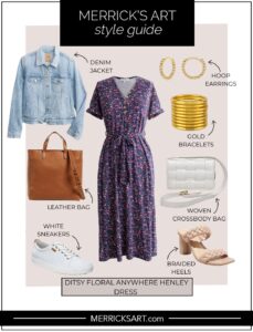 Navy and Floral Merrick White Collection Dresses - Merrick's Art