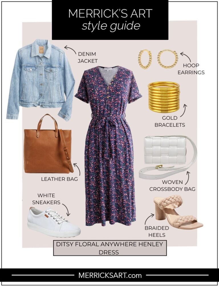 Navy and Floral Merrick White Collection Dresses - Merrick's Art