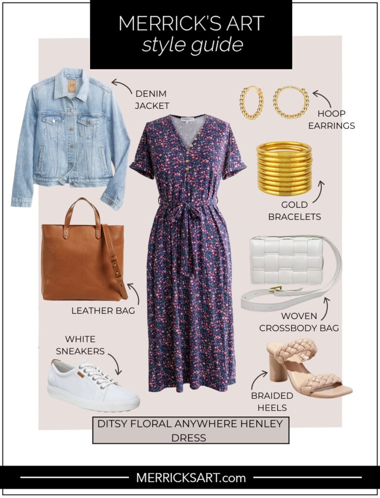 Navy and Floral Merrick White Collection Dresses - Merrick's Art