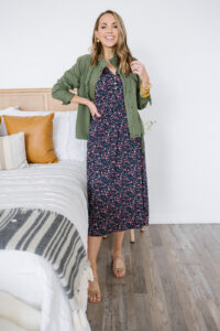 Navy and Floral Merrick White Collection Dresses - Merrick's Art