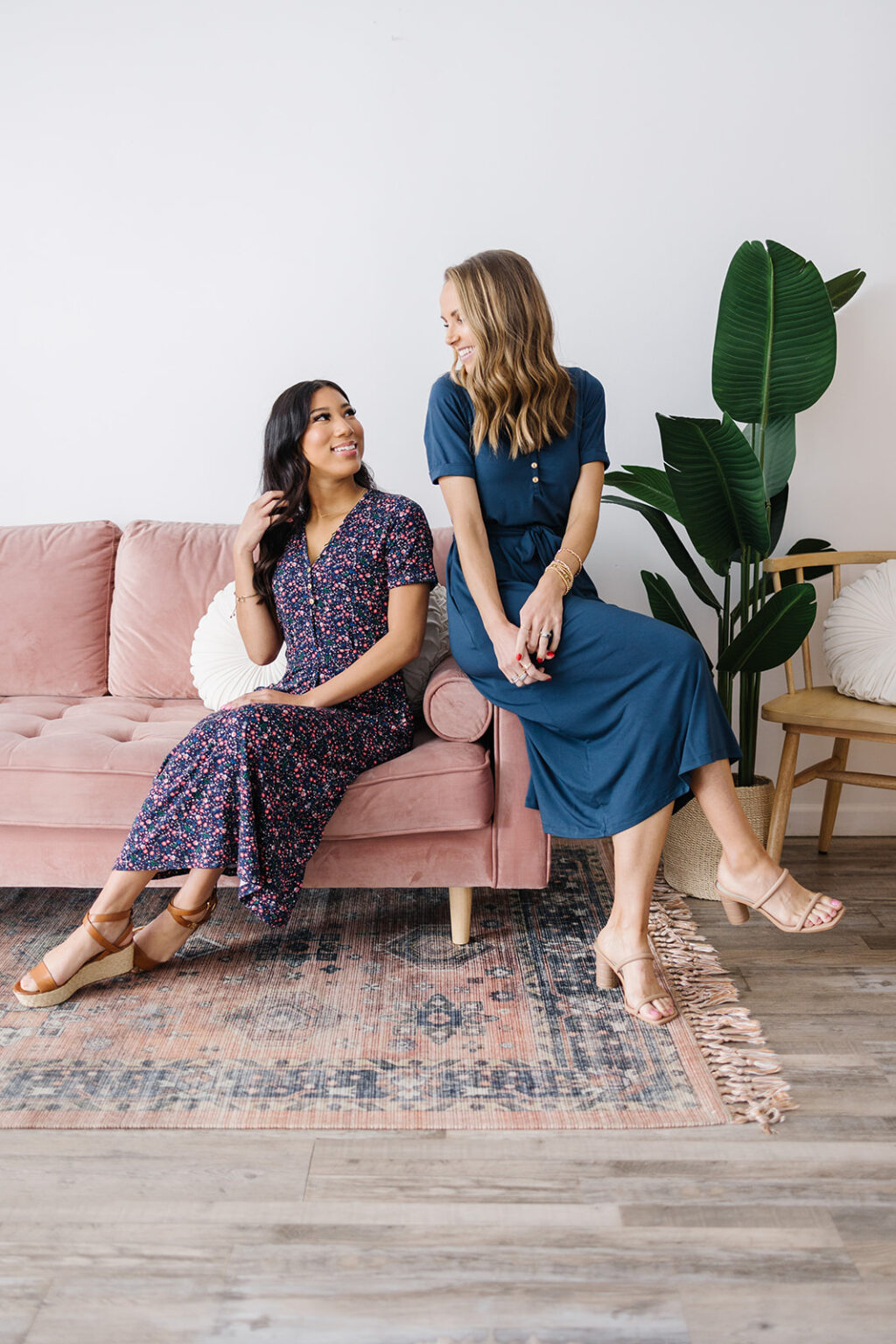 Navy and Floral Merrick White Collection Dresses - Merrick's Art