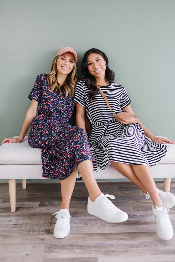 Navy and Floral Merrick White Collection Dresses - Merrick's Art