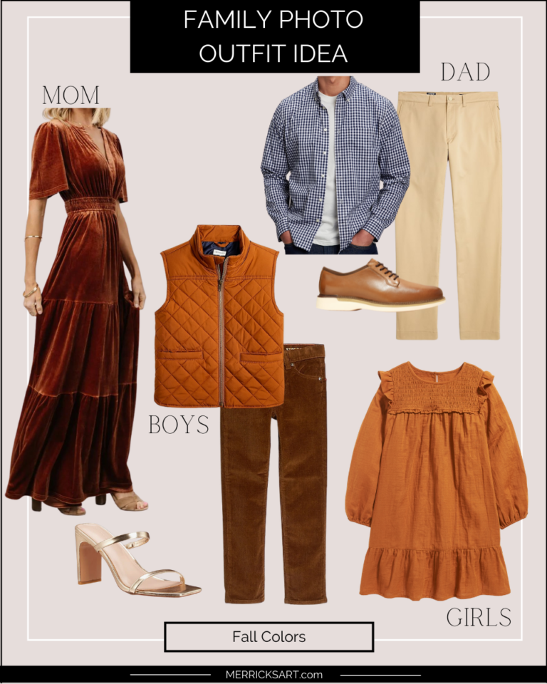 Fall Colored Family Picture Outfits - Merrick's Art