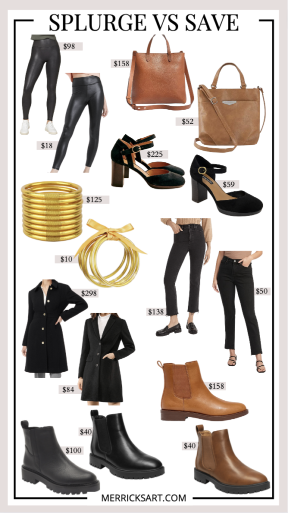 Save vs. Splurge Comparisons on A Few Favorite Closet Items - Merrick's Art