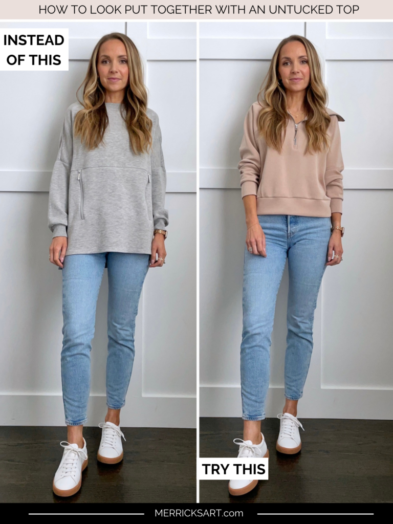 How to Look Put Together With an Untucked Top - Merrick's Art