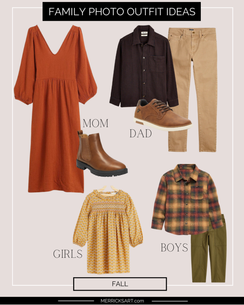Fall Colored Family Picture Outfits - Merrick's Art