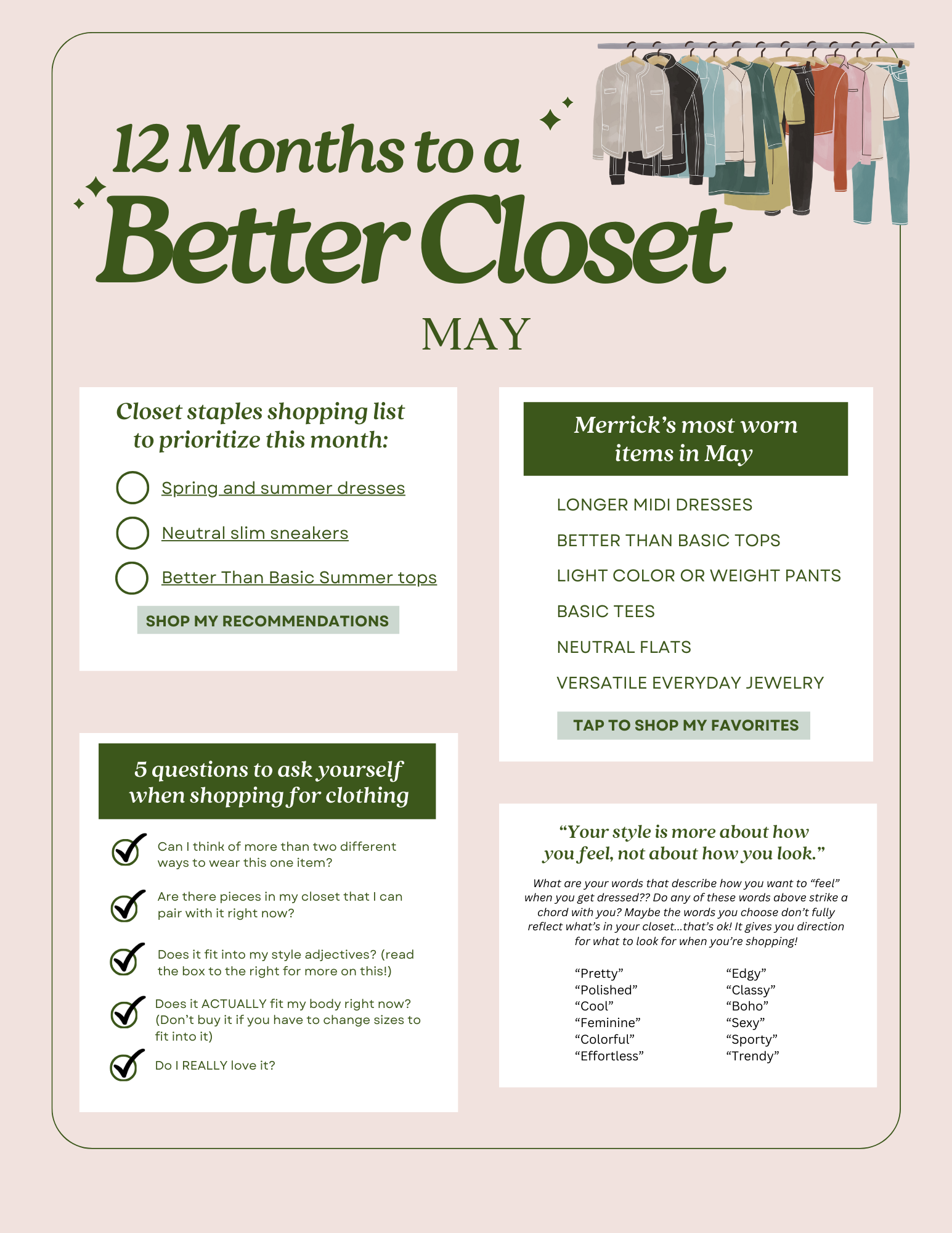 May Closet Staples - Merrick's Art