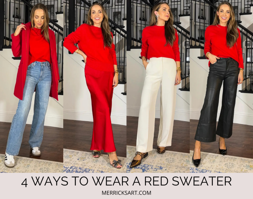 Red Sweater Outfits (4 Cute Ideas) - Merrick's Art