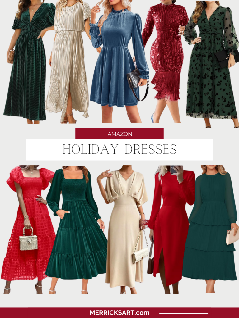 Cute Holiday Dresses For Christmas Party Outfits and Beyond - Merrick's Art
